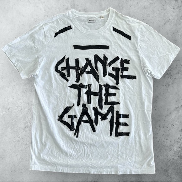 Diesel | Shirts | Diesel White Short Sleeve Bold Urban Design Tshirt ...
